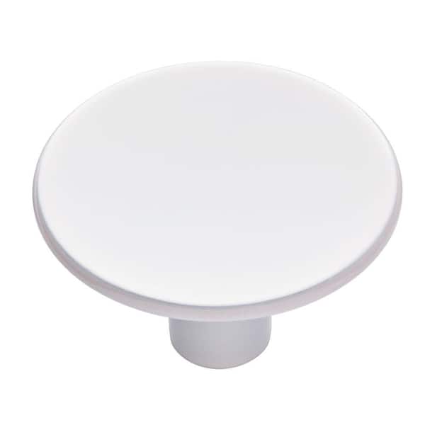 Liberty Flared 1-1/2 in. (38 mm) White Cabinet Knob P37597C-W-CP - The ...