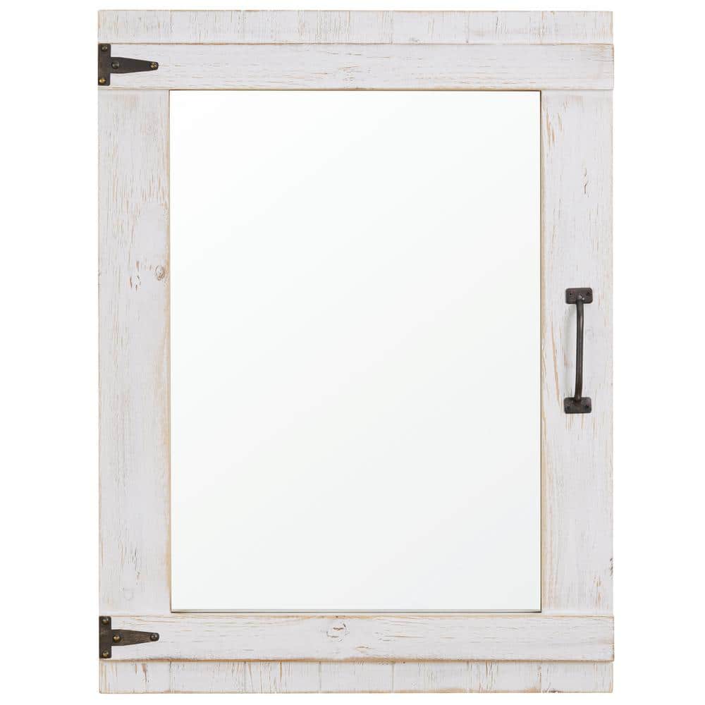 FirsTime & Co. Medium Rectangle Rustic White Classic Mirror (32 in. H x ...