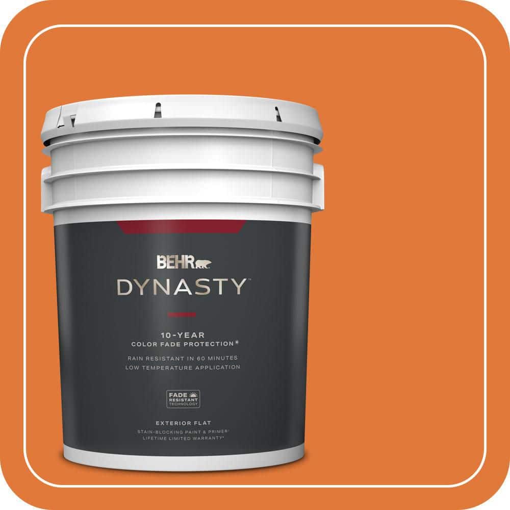 BEHR DYNASTY 5 gal. #S-G-260 Citrus Blast Flat Exterior Stain-Blocking ...