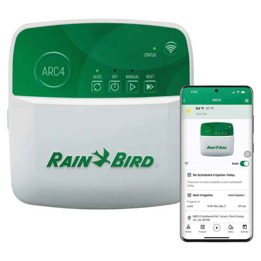 Rain Bird ARC4 4-Zone App Based Indoor Residential Irrigation ...