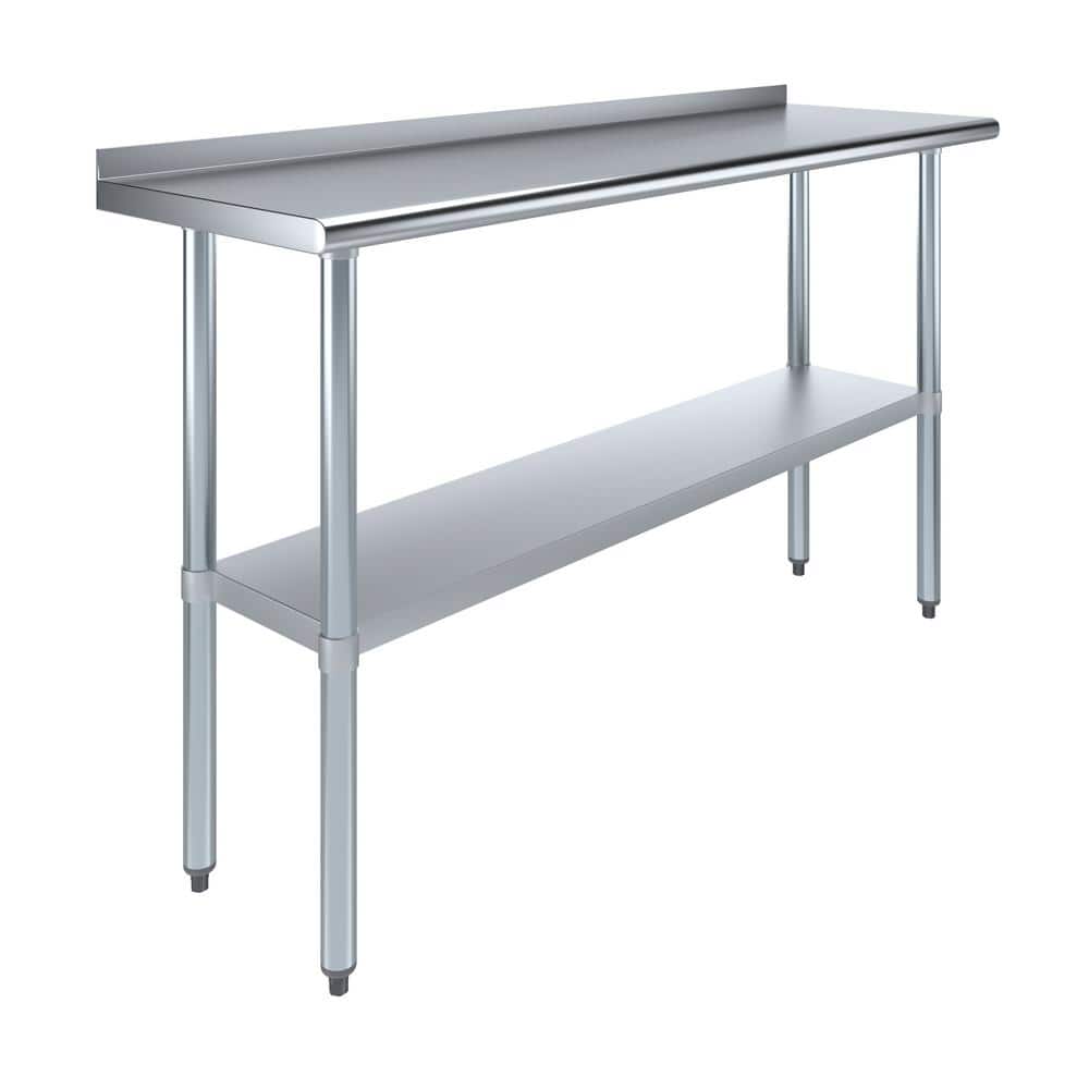 AMGOOD 18 in. x 60 in. Stainless Steel Kitchen Utility Table with 1.5 ...