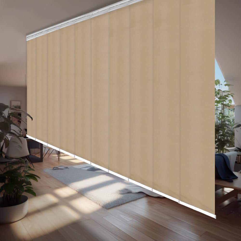 EMOH Ivoreen 120 in. - 218 in. W x 94 in. L Adjustable 10-Panel White ...