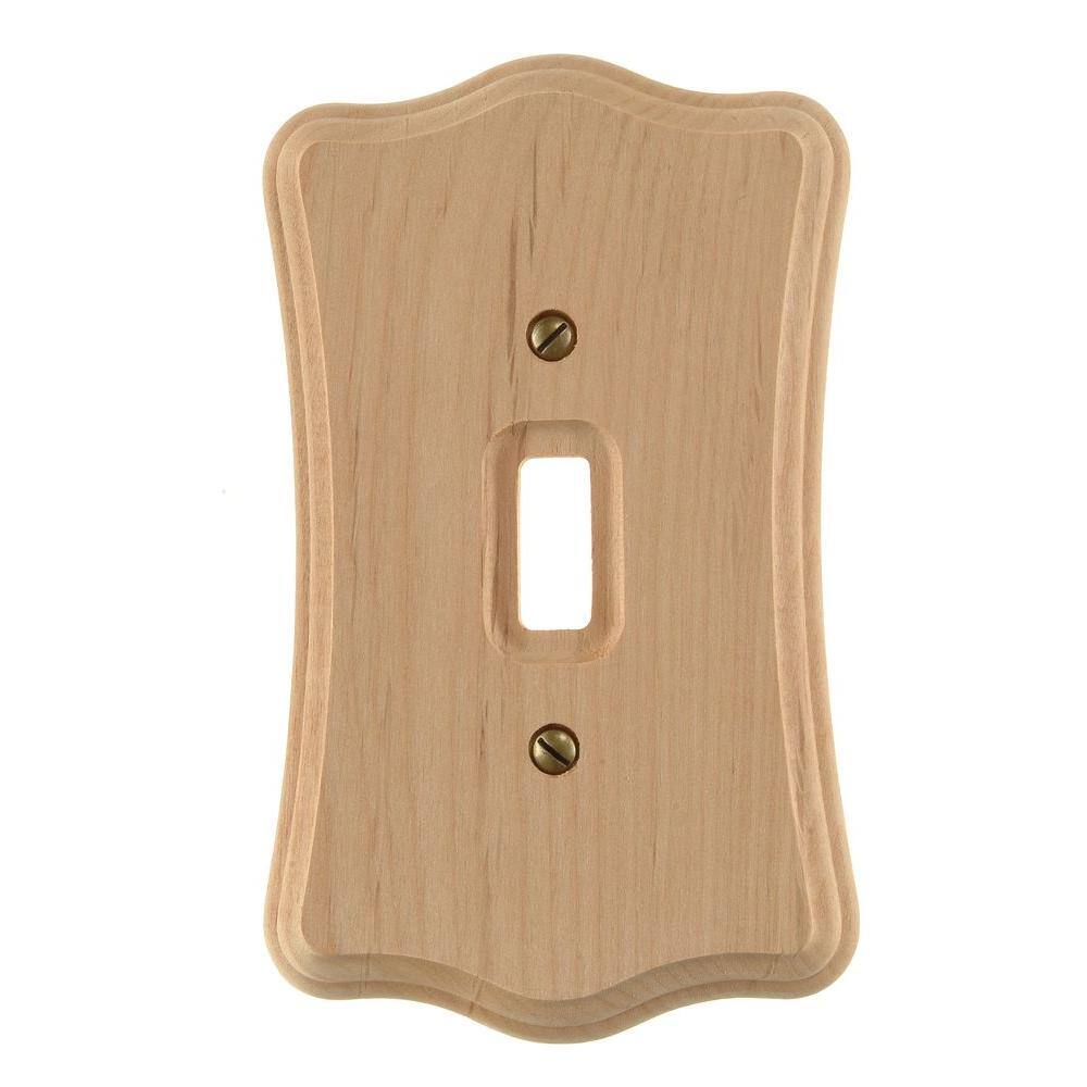 AMERELLE 1 Toggle Wall Plate - Unfinished Wood 170T - The Home Depot