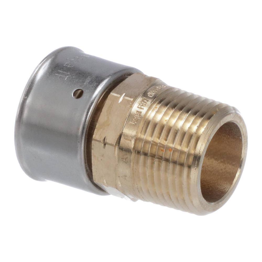 Viega PureFlow 1 in. Press x 3/4 in. MPT Zero Lead Bronze Adapter (10-pack) 90556 - The Home Depot