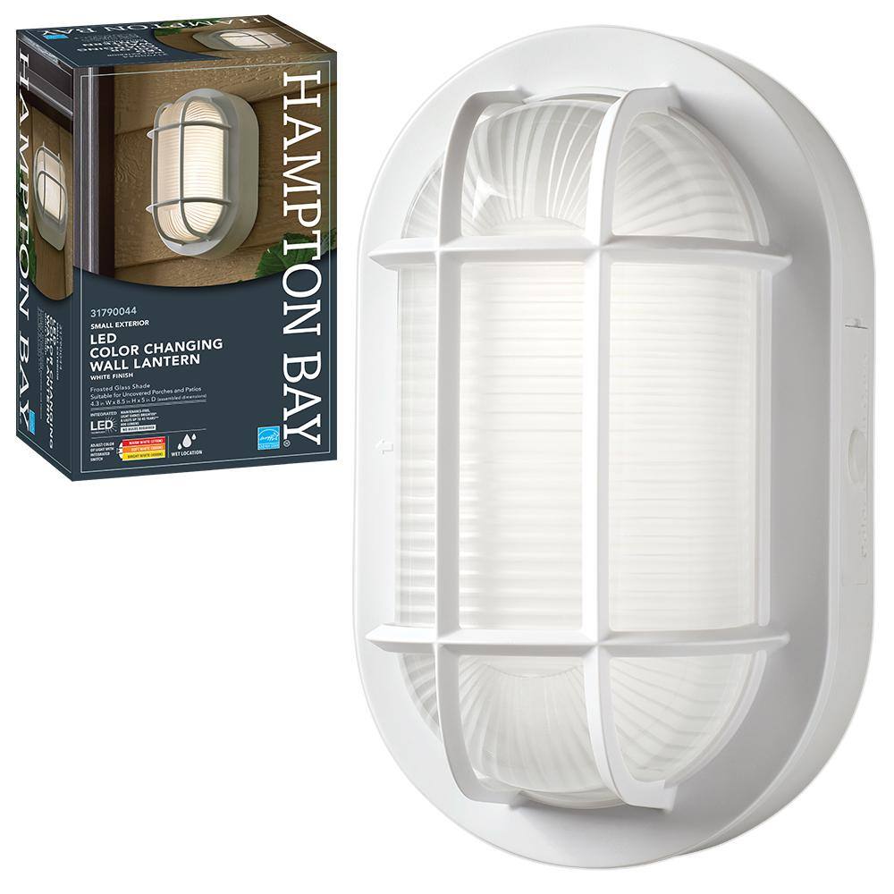 Hampton Bay 8.5 in. Oval Indoor Outdoor LED Flush Mount Light 800 ...