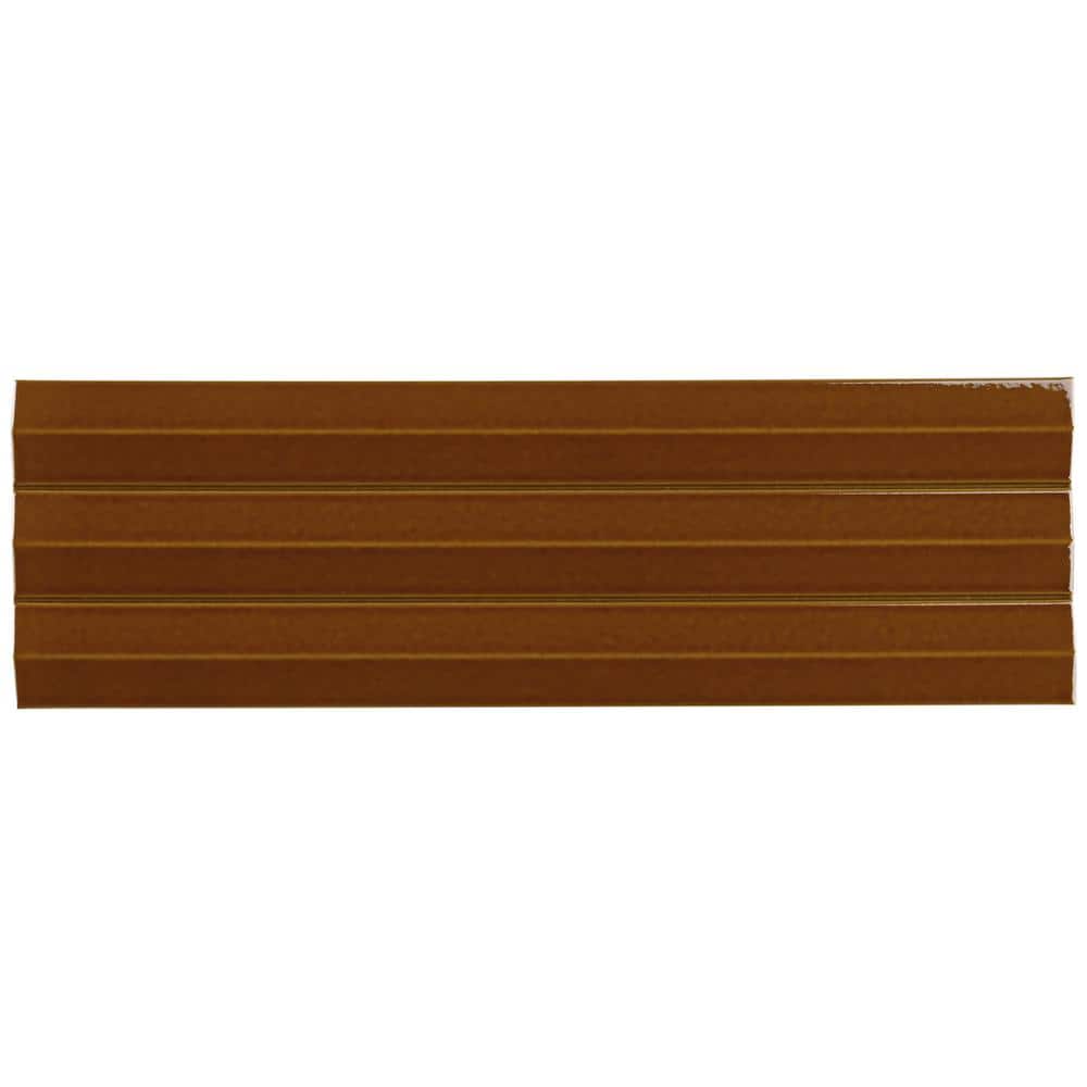 Ivy Hill Tile Apex Ochre Yellow 5 in. x 0.66 in. Polished Porcelain ...