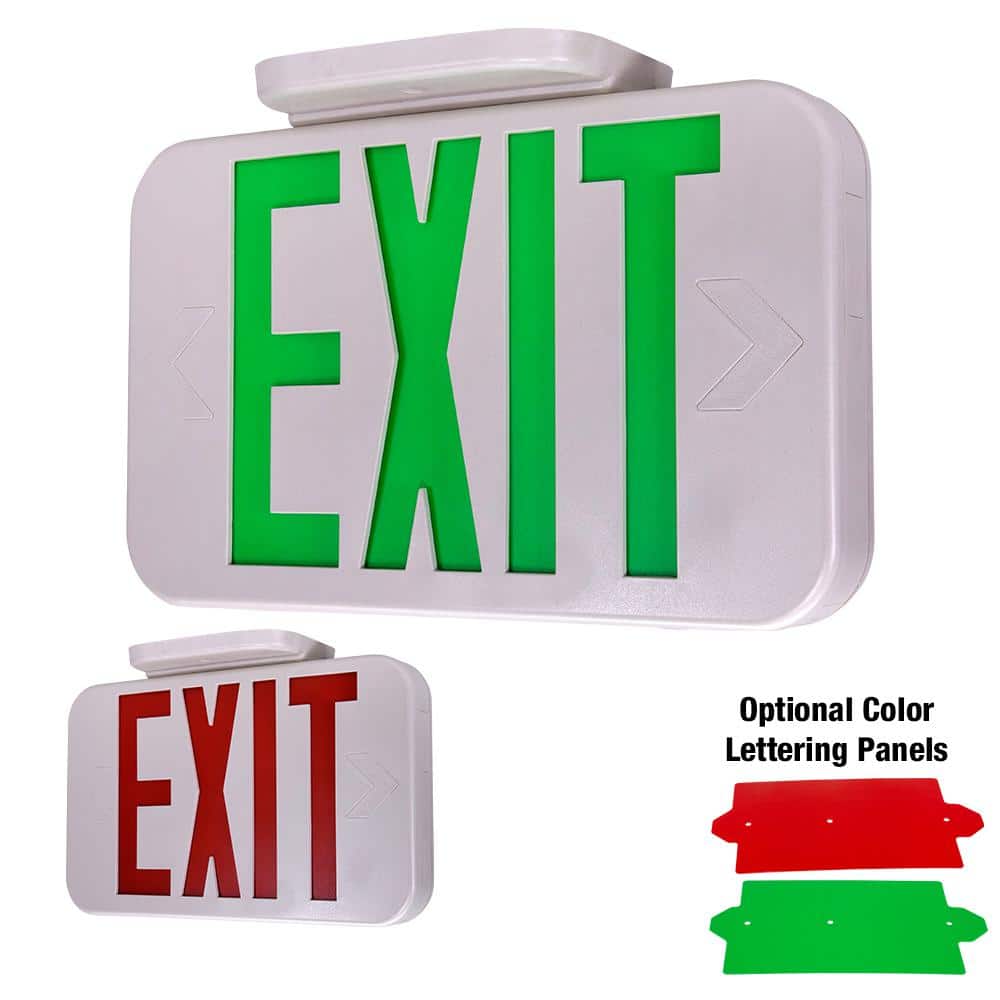 ETI LIGHTING Red or Green Letters 60-Watt Equivalent White Integrated ...