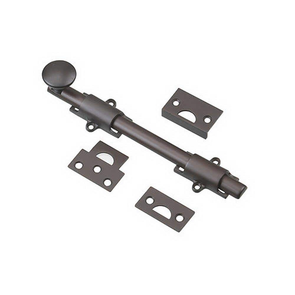 Richelieu Hardware 8 in. Oil-Rubbed Bronze Surface Bolt Kit 39208ORBV ...