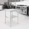 GRIDMANN 24 x 24 in. Stainless Steel Kitchen Utility Table with Bottom ...