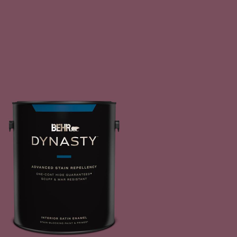 BEHR DYNASTY 1 gal. #100D-7 Maroon Satin Enamel Interior Stain-Blocking ...