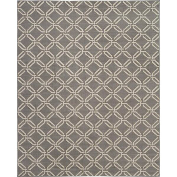 Nourison Jubilant Grey 8 ft. x 10 ft. Moroccan Farmhouse Area Rug ...