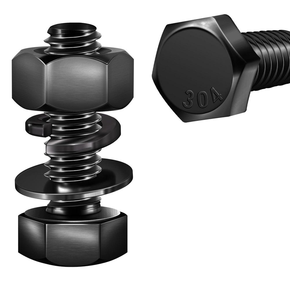 MYWISH 5/16 in. 18 x 1 in. Black Oxide Stainless Steel Hex Bolt with ...