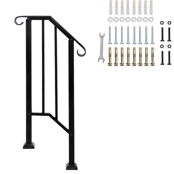 Afoxsos Wrought Iron Handrails for Outdoor Steps Adjustable Stair ...