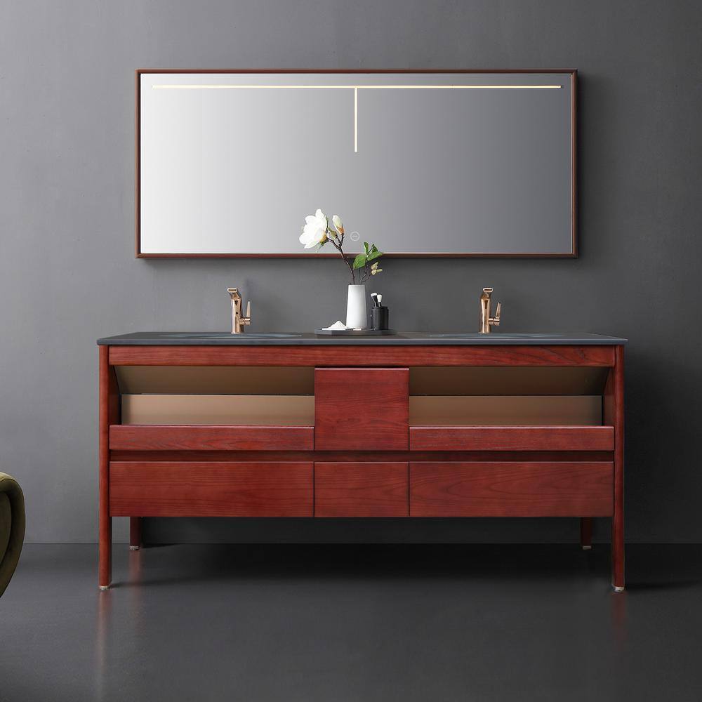 SJ STAR&JANE FRANK 72 in. W x 22 in. D x 32 in. H Double Sink ...