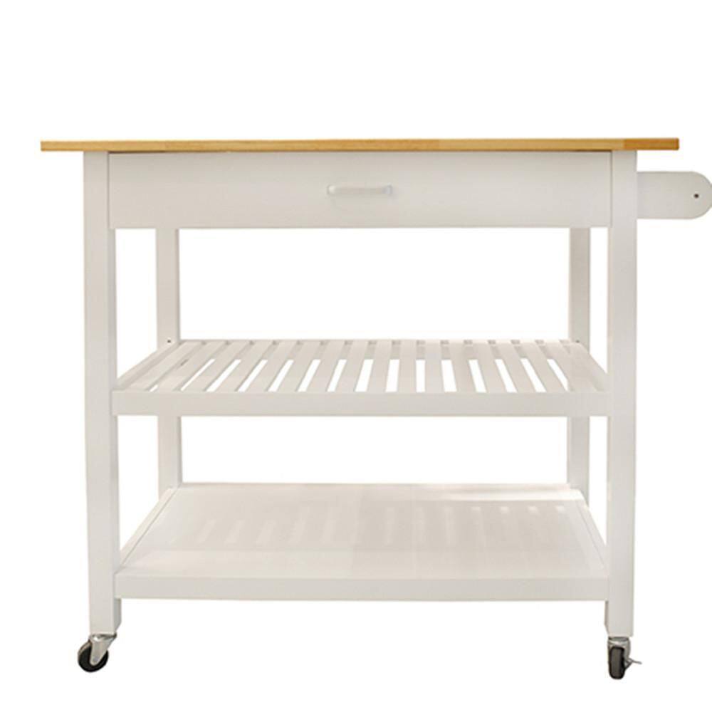 Donason White Kitchen Cart with with 2 Lockable Wheels ZY-P541019 - The ...