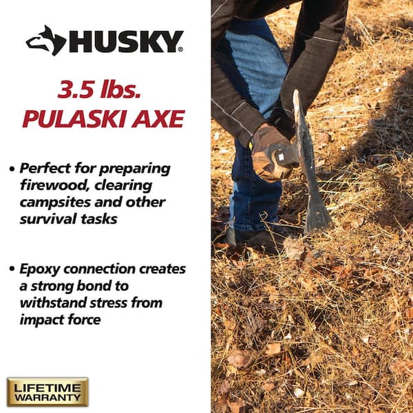 Husky 3.5 lbs. Pulaski Axe with 35 in. Fiberglass Handle 35296 - The ...