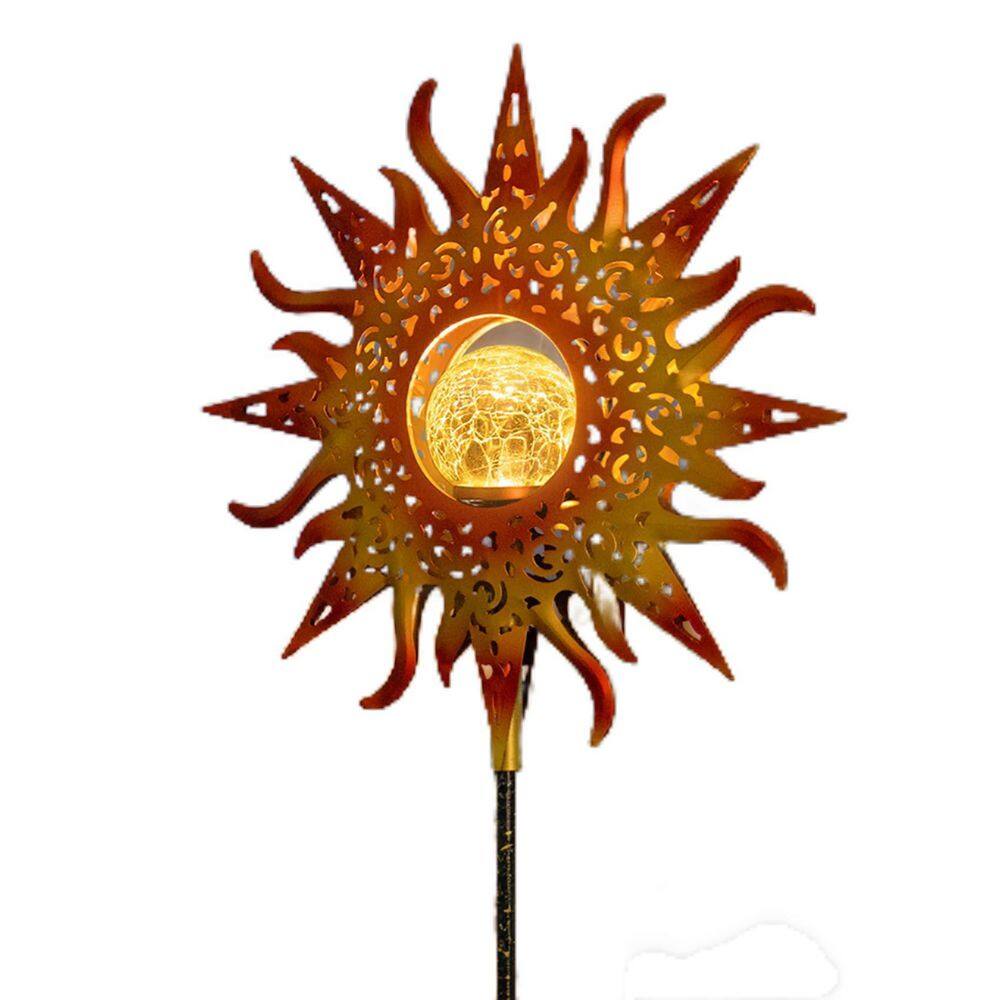 OGETFUUR Sun Solar Lights Garden Outdoor Waterproof Metal Decorative ...
