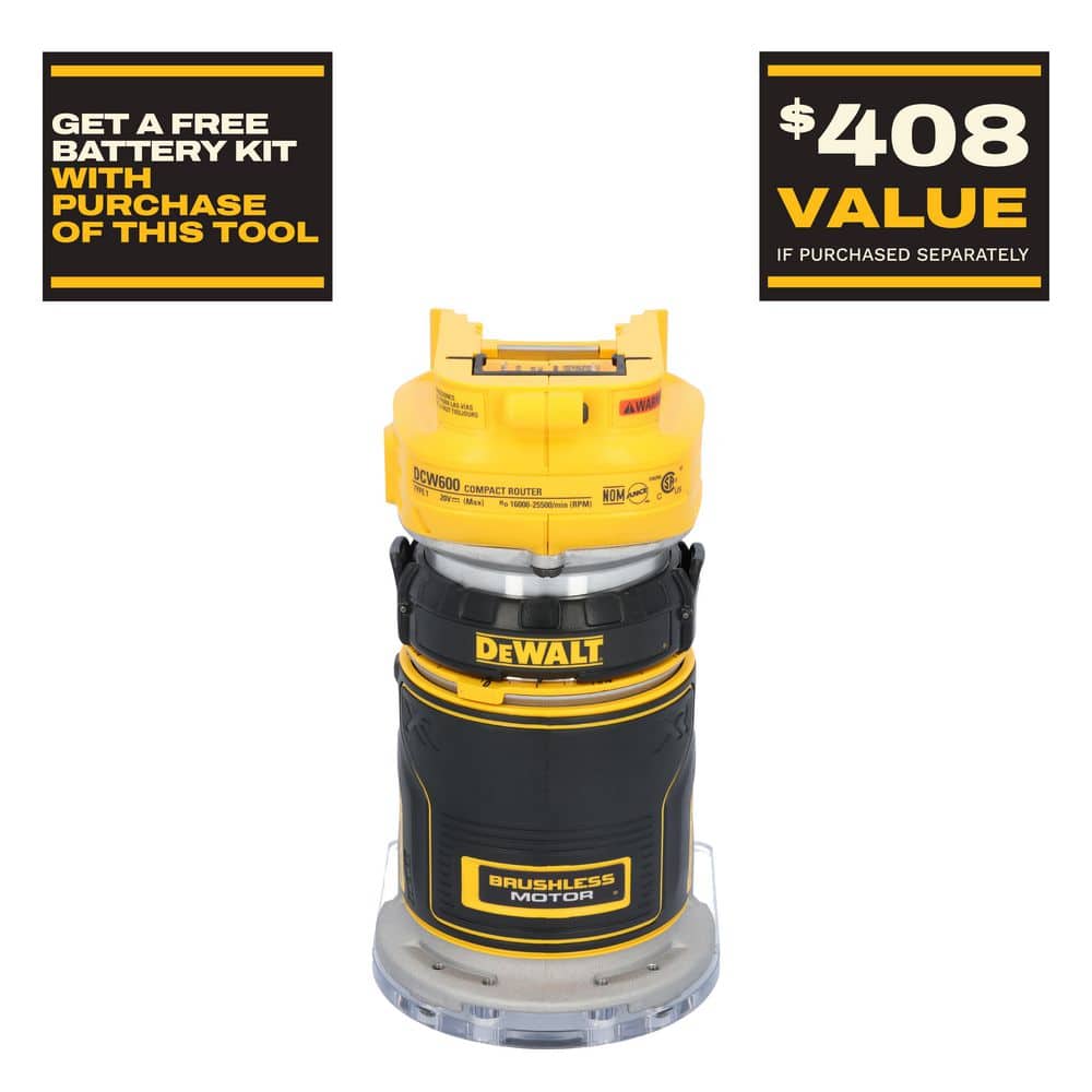 DEWALT 20V MAX XR Cordless Brushless Fixed Base Compact Router (Tool ...