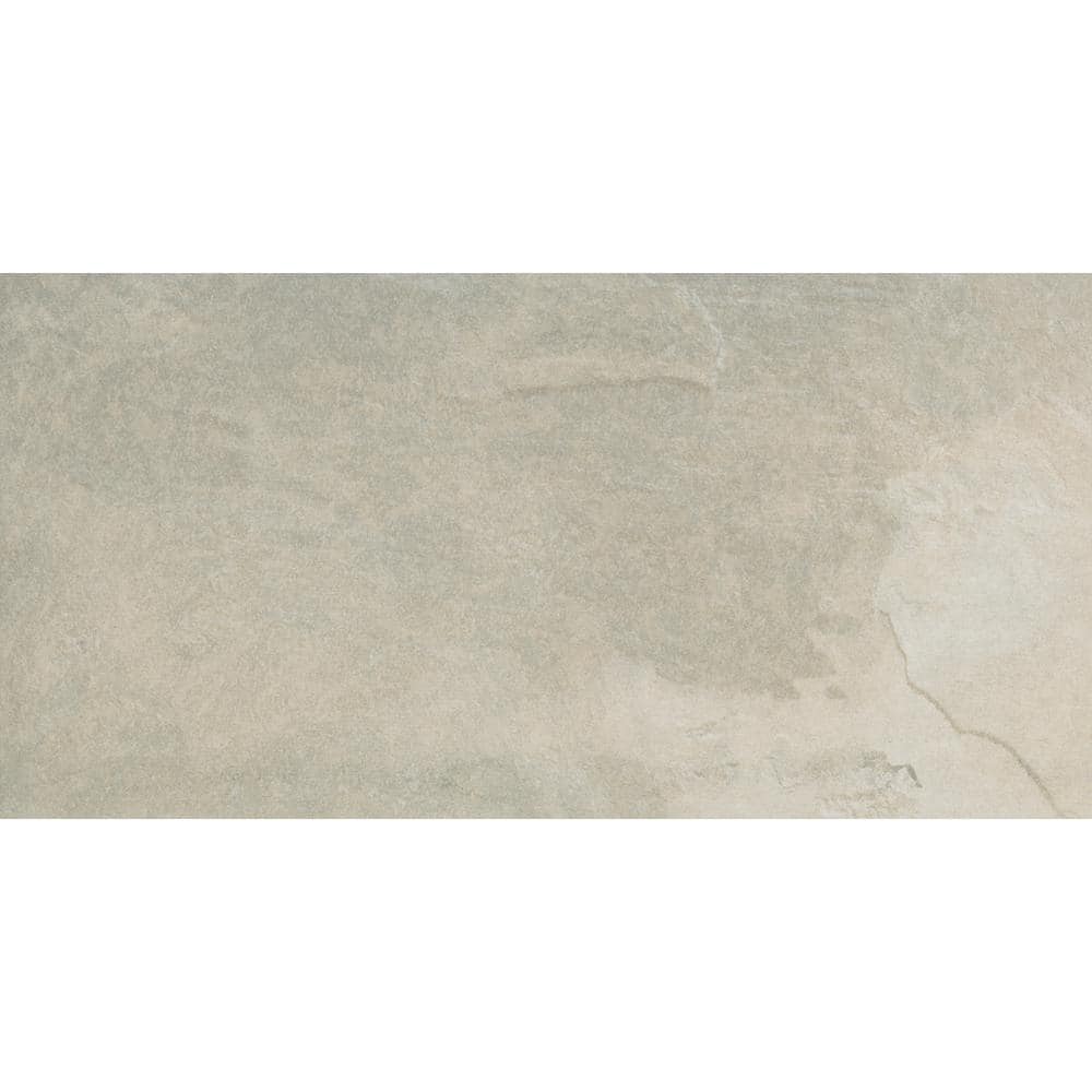 EMSER TILE Brava Ivory 11.81 in. x 23.62 in. Matte Stone Look Porcelain ...