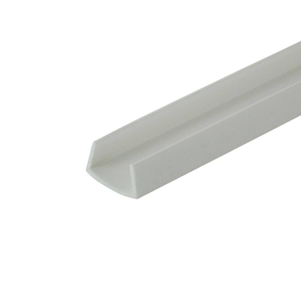 Outwater 1/4 in. D x 1/2 in. W x 48 in. L White Styrene Plastic U-Channel Moulding Fits 1/2 in ...