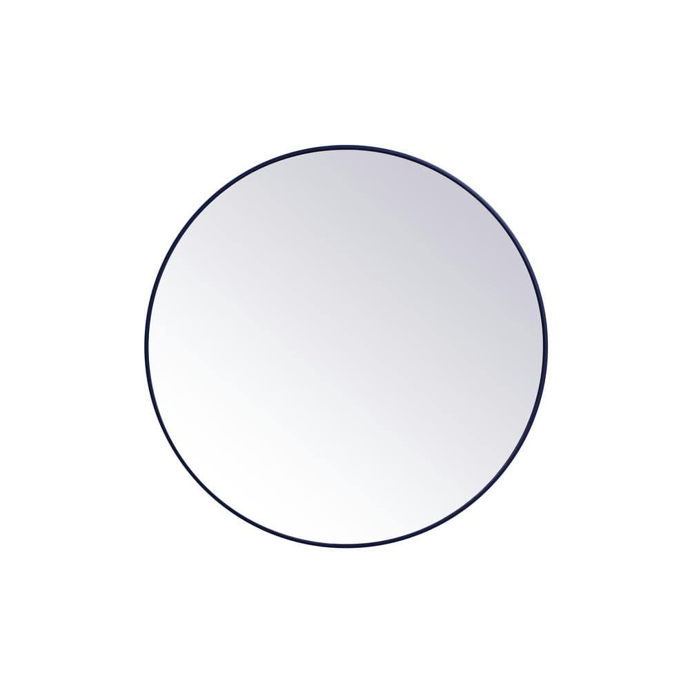 Large Round Blue Modern Mirror (45 in. H x 45 in. W) WM9690Blue - The ...