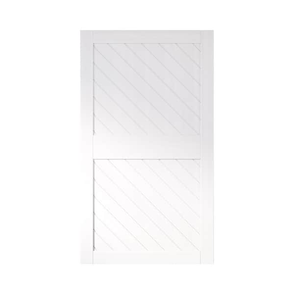 HOMACER XT2 50 in. x 84 in. C-Panel Solid Core White Slanted Stripe ...
