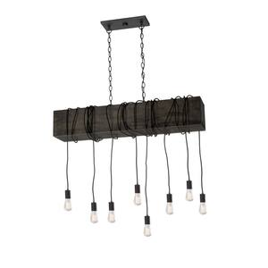 ARTCRAFT Farmhouse 8-Light Dark Pine Island Light Chandelier AC11508BK ...