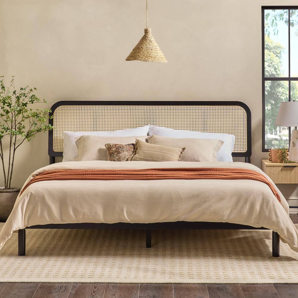 Black wicker bed frame store