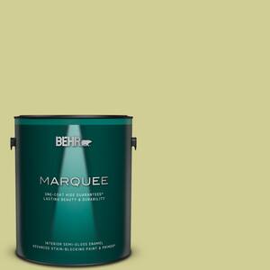 BEHR PREMIUM PLUS 1 qt. #M340-4 Wasabi Satin Enamel Exterior Paint ...