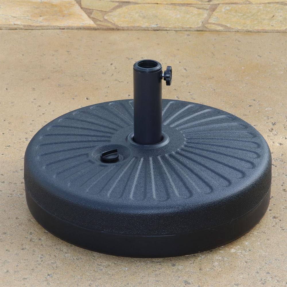 Maypex 46 lbs. Round Water Filled Plastic Patio Umbrella Base in Black ...