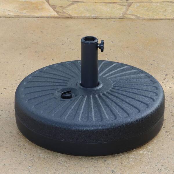 Maypex 46 lbs. Round Water Filled Plastic Patio Umbrella Base in Black ...