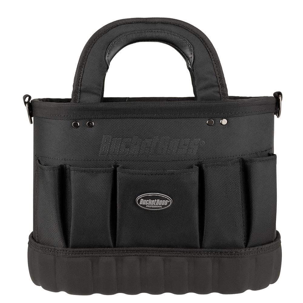 BUCKET BOSS 14 in. Professional Heavy-Duty Oval Open Top Soft Tool Tote ...