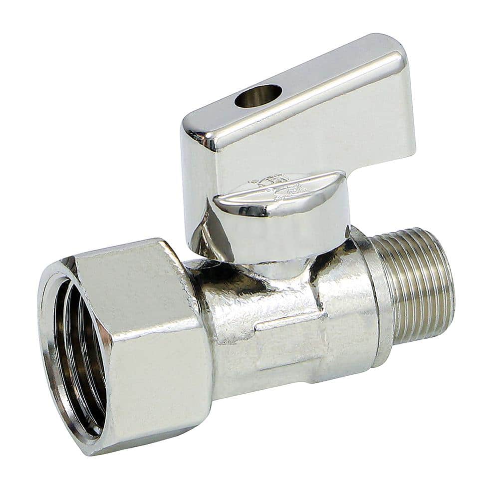 PLUMBFLEX 1/2 in. FIP x 3/8 in. OD COMP Quarter Turn Straight Compact ...