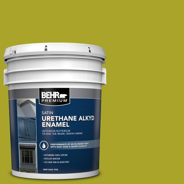 BEHR PREMIUM 5 gal. #P340-7 Venom Urethane Alkyd Satin Enamel Interior ...