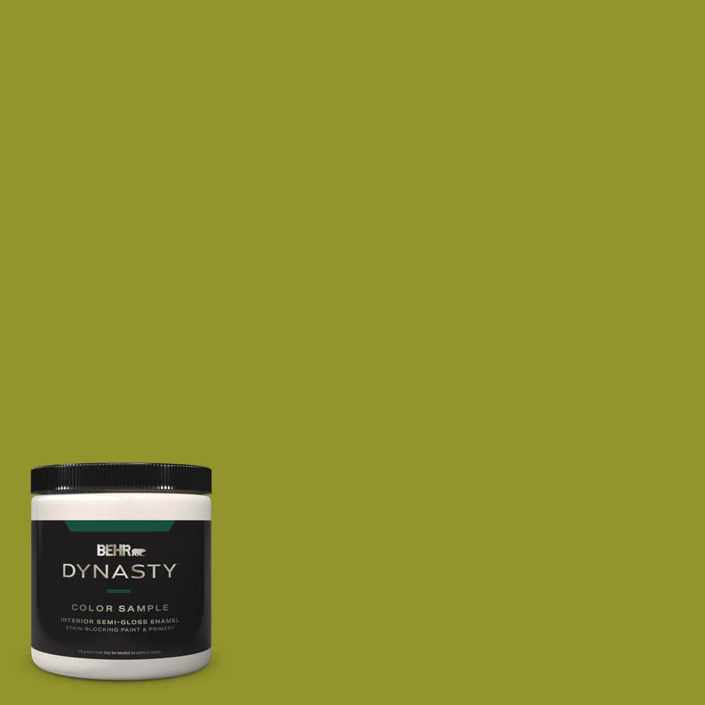 BEHR DYNASTY 8 oz. #P350-7 Lazy Lizard Semi-Gloss Enamel Stain-Blocking ...