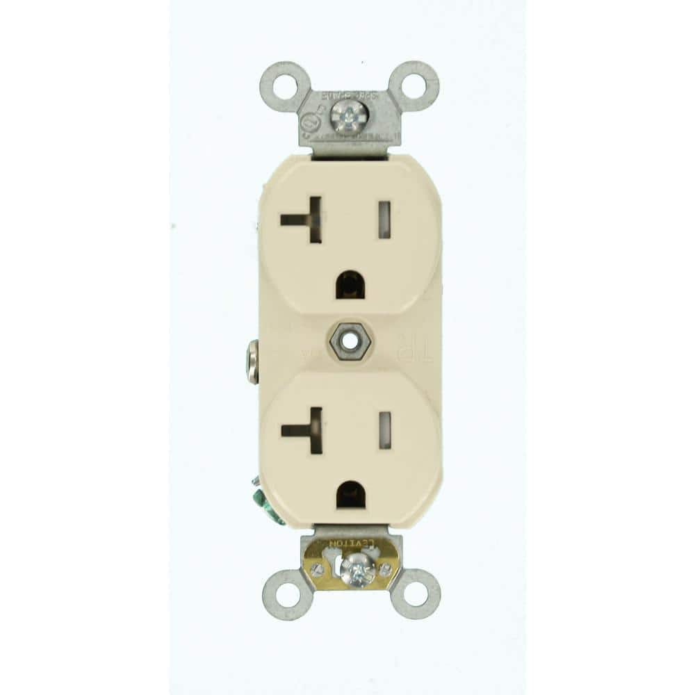 Leviton 20 Amp 125 V Commercial Grade Tamper Resistant Duplex Outlet ...