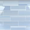 Bodesi Big Blue 4 in. x 12 in. Glass Tile for kitchen Backsplash and ...