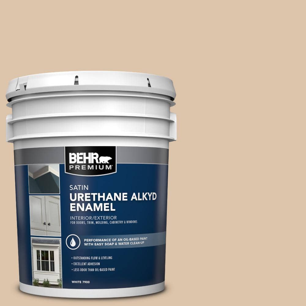 BEHR PREMIUM 5 gal. #PPU4-08 Plateau Urethane Alkyd Satin Enamel ...