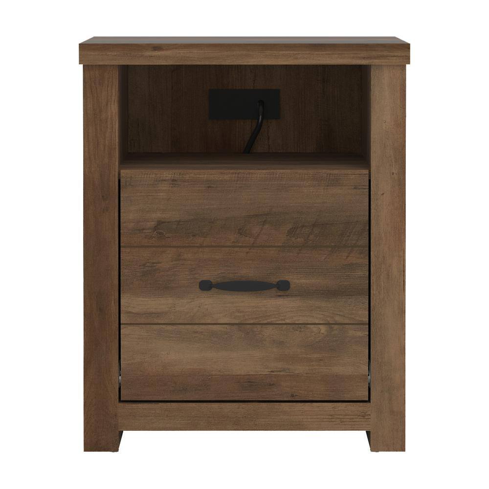 Hillsdale Furniture Rayborn 18.5 in. Knotty Oak 23 in. Rectangle Wood ...