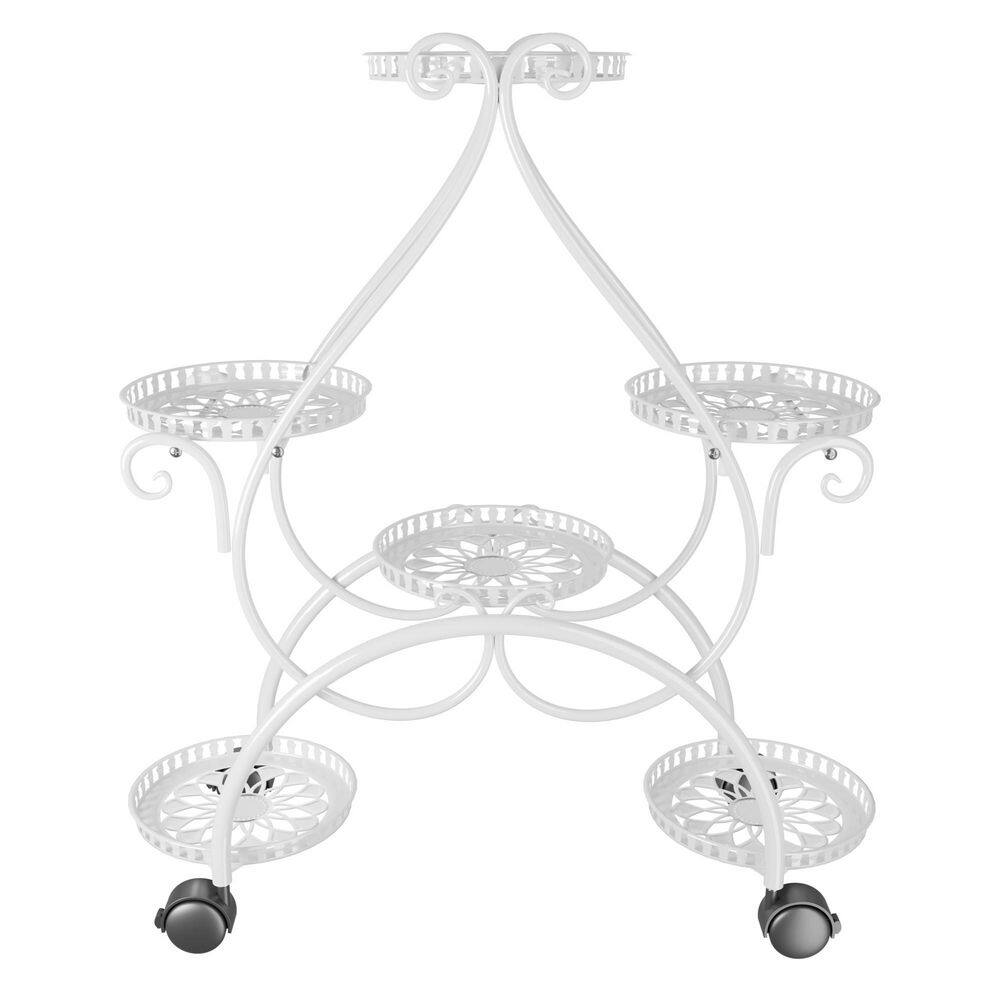 AESOME 33.2 in. x 28.9 in. x 12 in. Indoor Metal Plant Stand 6-Potted ...