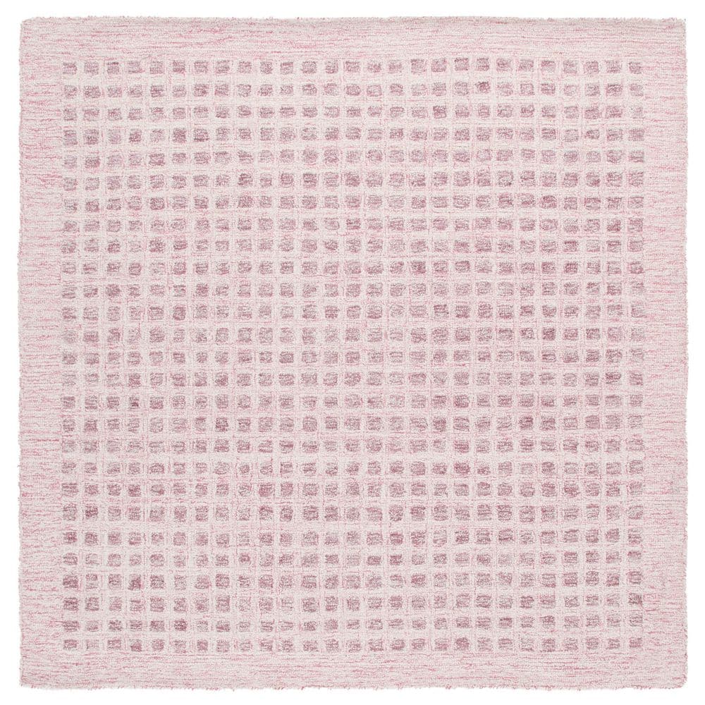 SAFAVIEH Abstract 6 ft. x 6 ft. Pink Geometric Tiles Square Area Rug ...