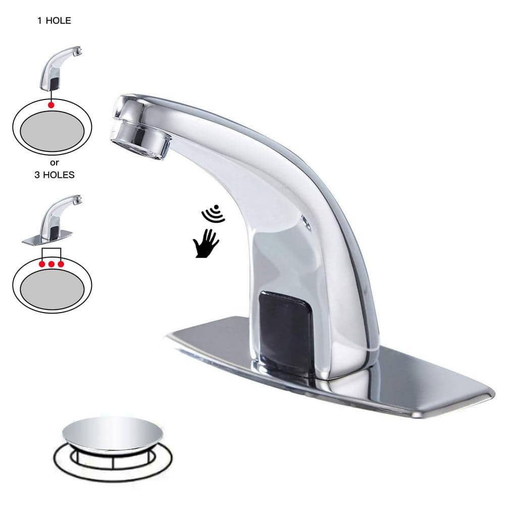 BWE DC Powered Commercial Touchless Single Hole Bathroom Faucet With ...