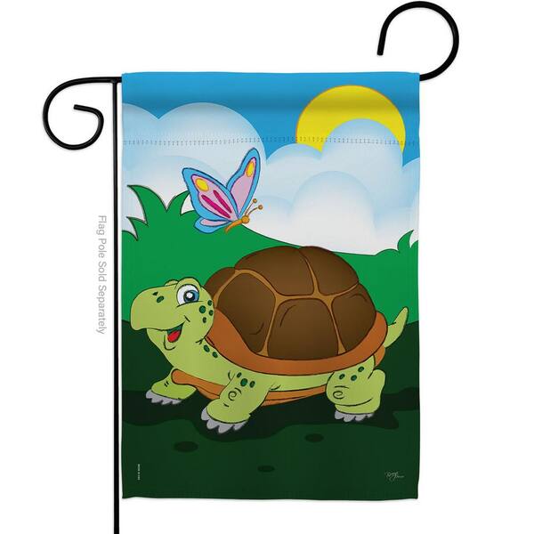 Breeze Decor 13 in. x 18.5 in. Turtle Bugs and Frogs Garden Flag 2 ...