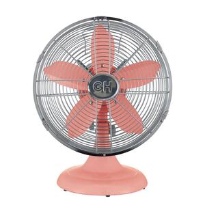 GOOD HOUSEKEEPING Retro 12 in. All-Metal Table Fan in Pink 92606 - The ...
