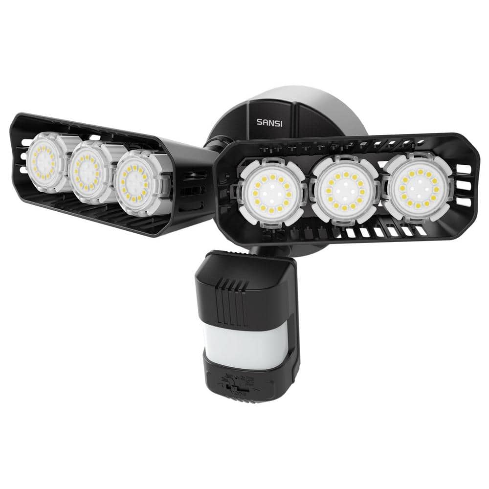 SANSI 38-Watt 180-Degree Black Motion Activated Outdoor Integrated LED ...
