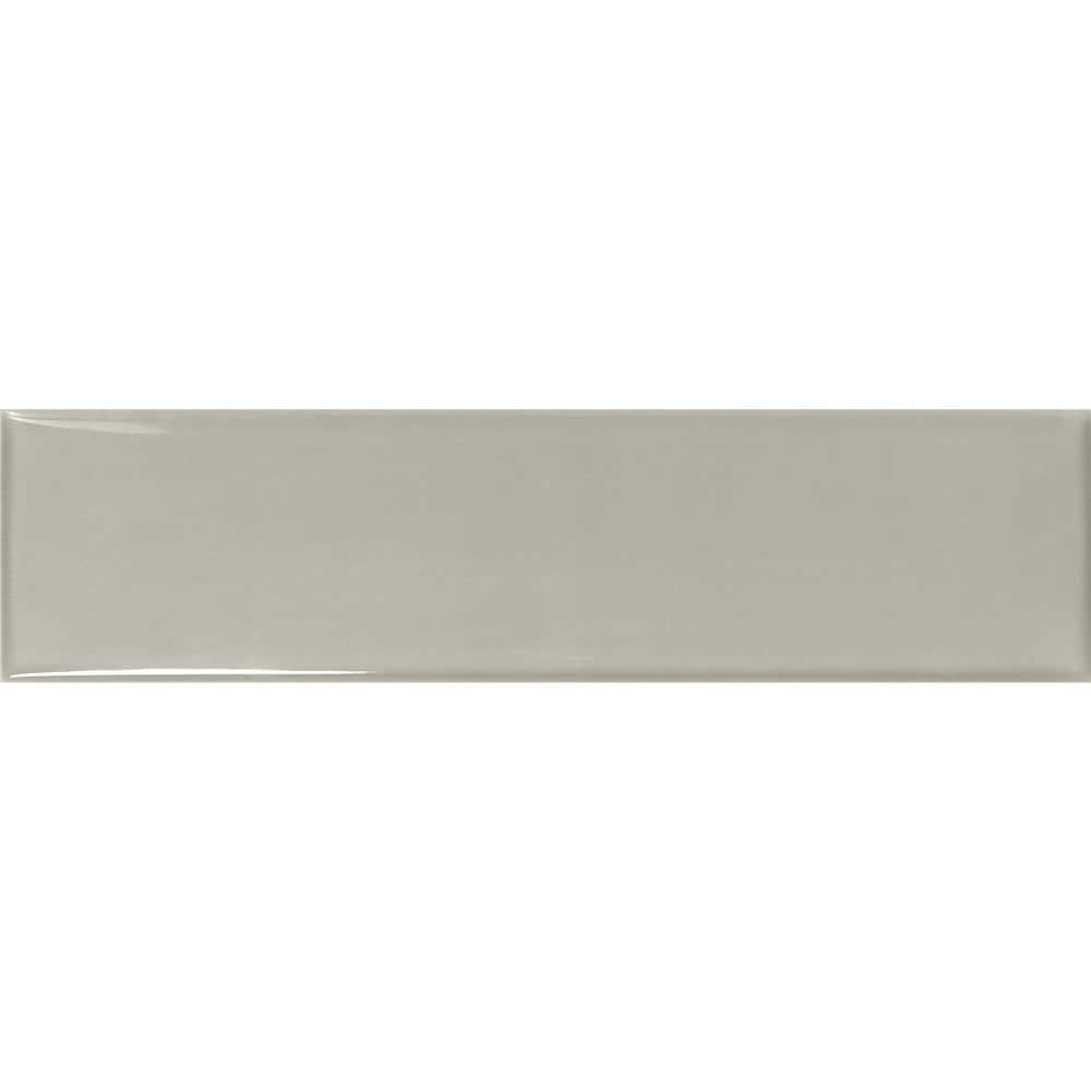 EMSER TILE Sphere Fawn 2.95 in. x 11.81 in. Glossy Brick Look Ceramic ...