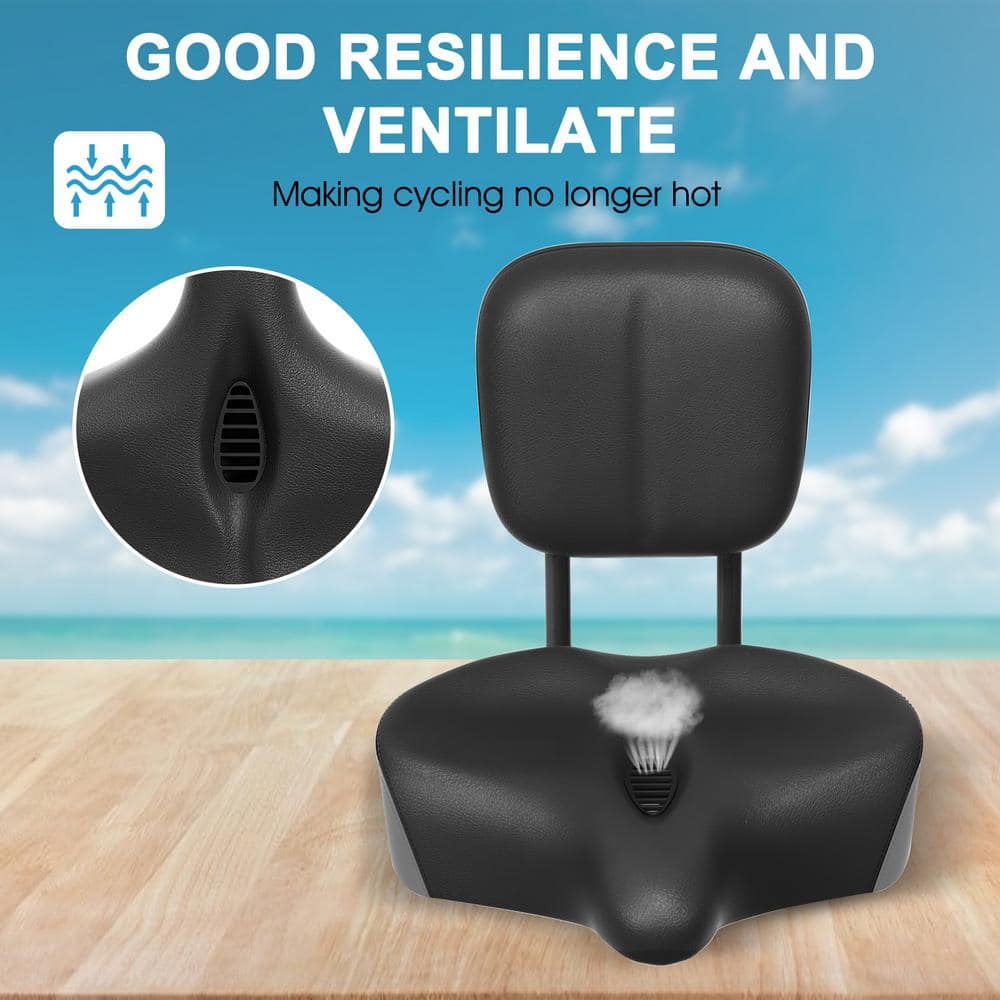 BOZTIY Oversized Universal Bike Seat 11.8 in. W x 13 in. L Bicycle Tricycle Saddle Seat with ...