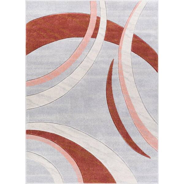 Well Woven Ruby Lingo Grey 5 ft. x 7 ft. Modern Geometric Area Rug RU ...