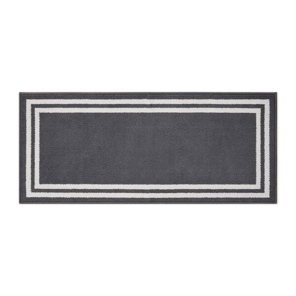 Laura Ashley Debbie Double Border 2-Tone Dark Grey/Ivory 2 ft. x 5 ft ...
