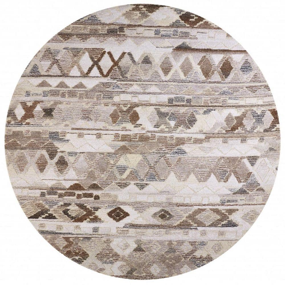 HomeRoots 2 ft. x 8 ft. Gray, Ivory Abstract Area Rug 2000512036 - The ...